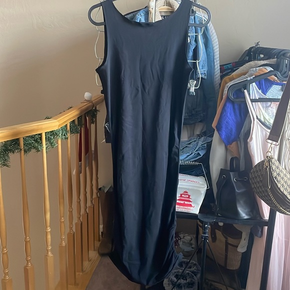 M. Rena | Dresses | Black Bodycon Midi Dress By M Rena Size Small ...